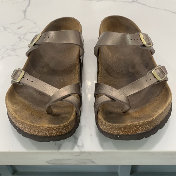 Birkenstock | Shoes | Birkenstocks Copper Mayari Slide Leather Sandals ...
